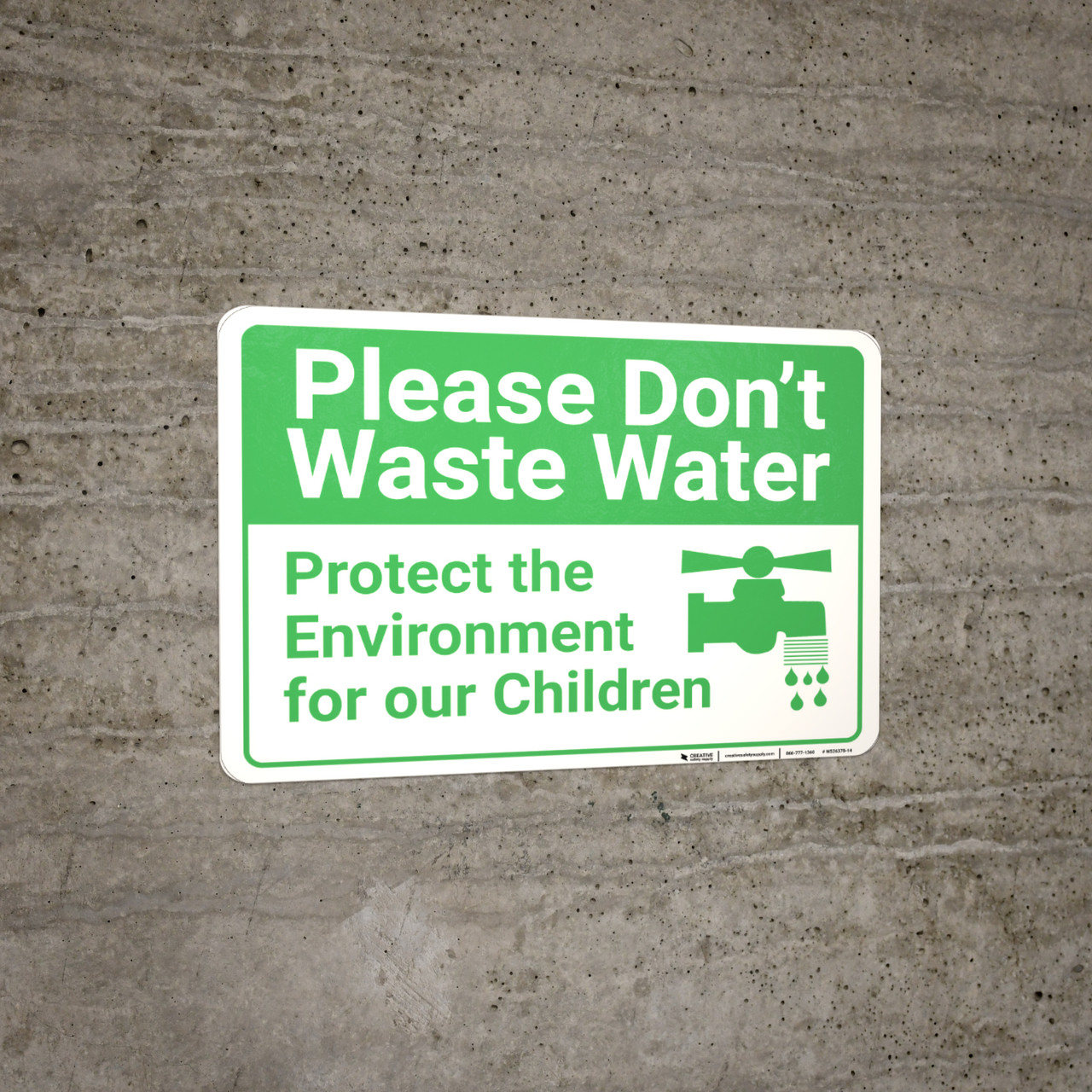 Please Dont Waste Water with Icon Landscape - Wall Sign | Creative ...