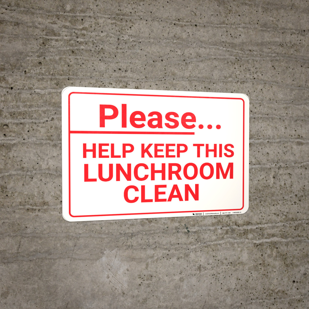 Please Help Keep Lunchroom Clean Landscape - Wall Sign Please Help Keep Lunchroom Clean Landscape - Wall Sign