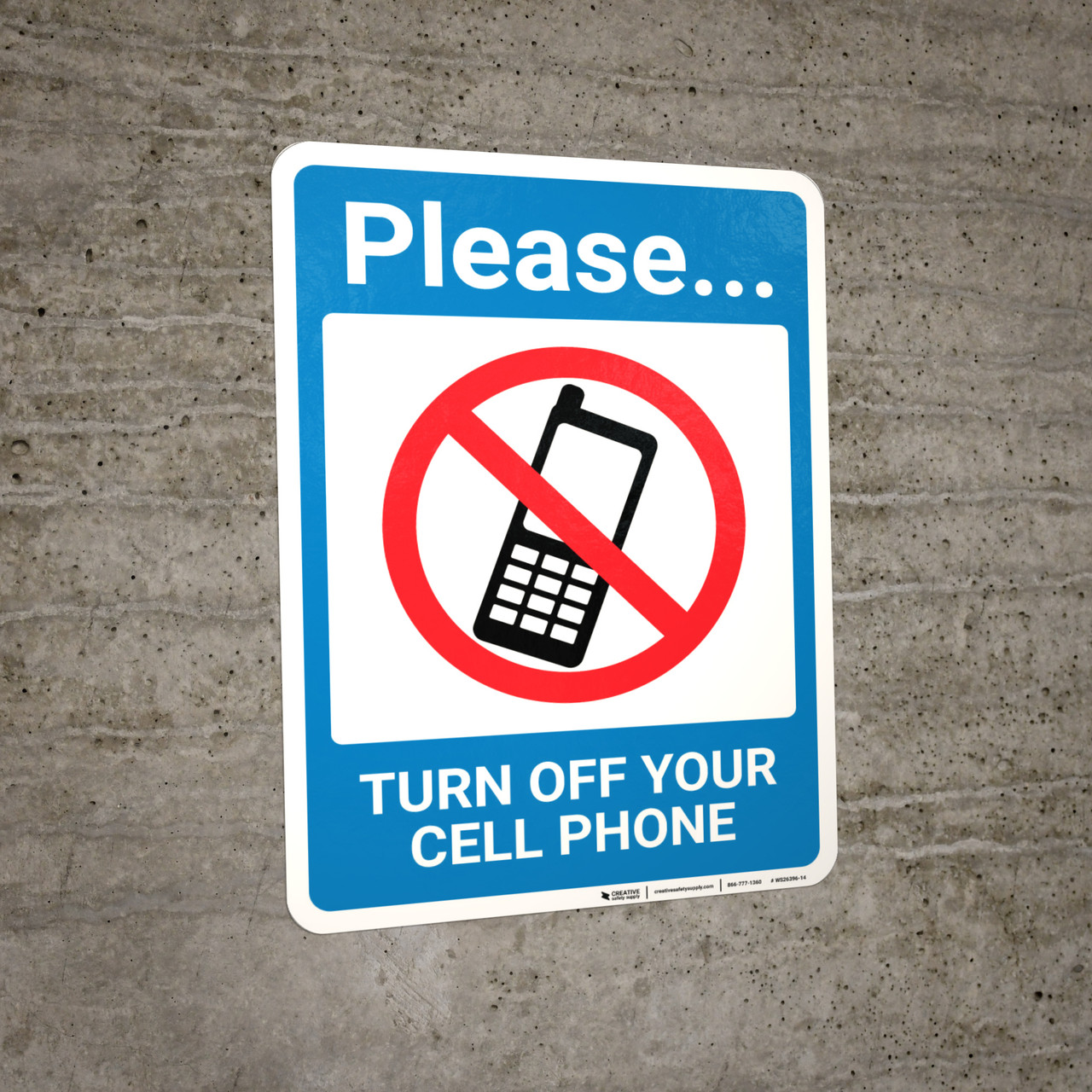 Please Turn Off Cell Phone with Icon Portrait - Wall Sign | Creative ...