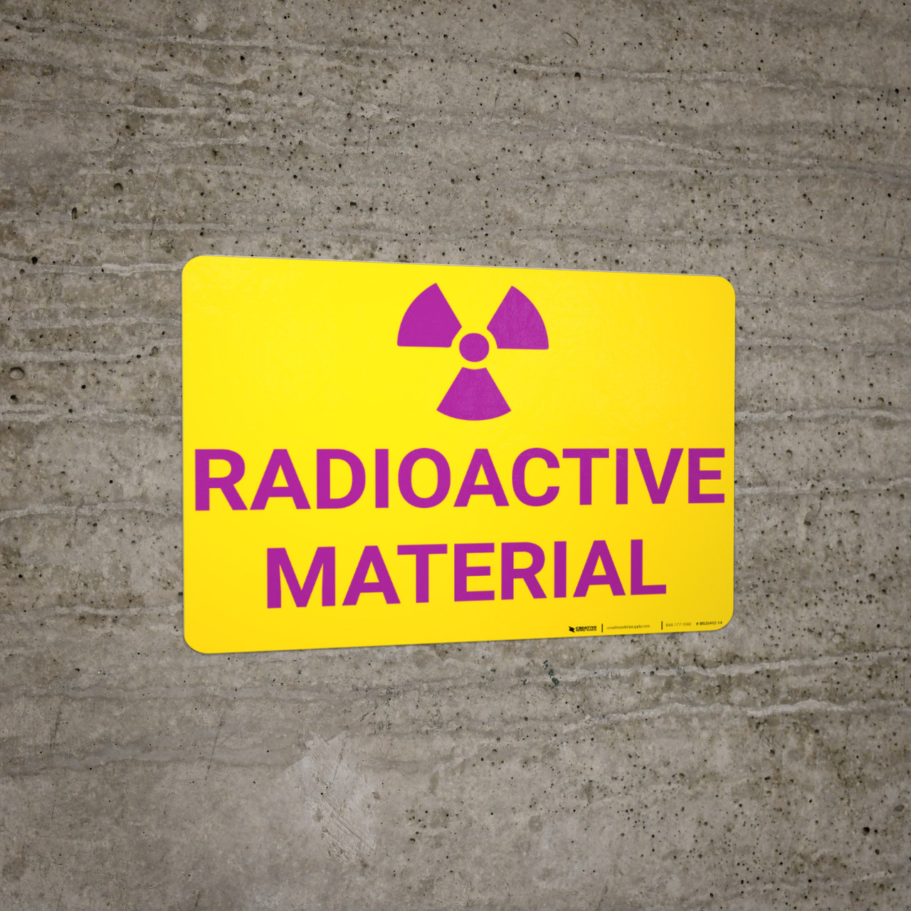Radioactive Material with Icon Landscape - Wall Sign