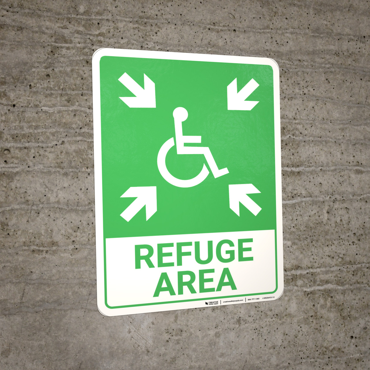 Refuge Area with Icon Portrait - Wall Sign