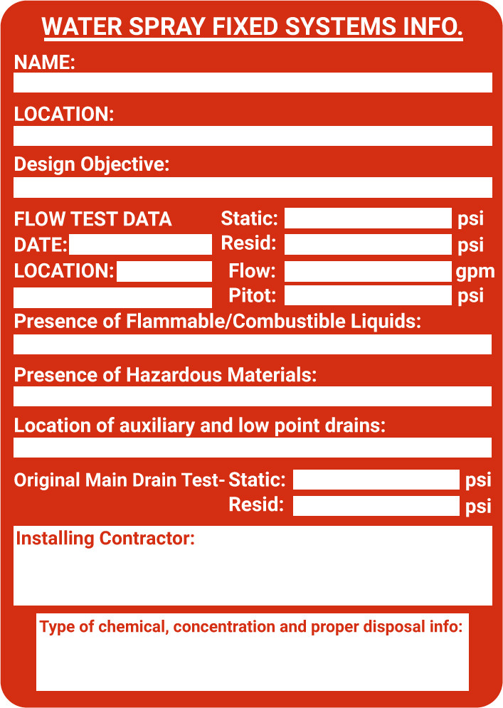 Water Spray Fixed Systems Info Portrait - Wall Sign | Creative Safety ...
