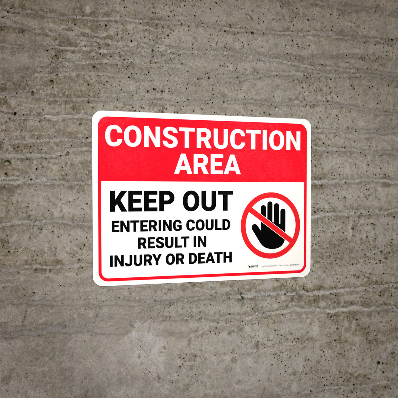 Construction Area Keep Out with Icon Landscape - Wall Sign | Creative ...
