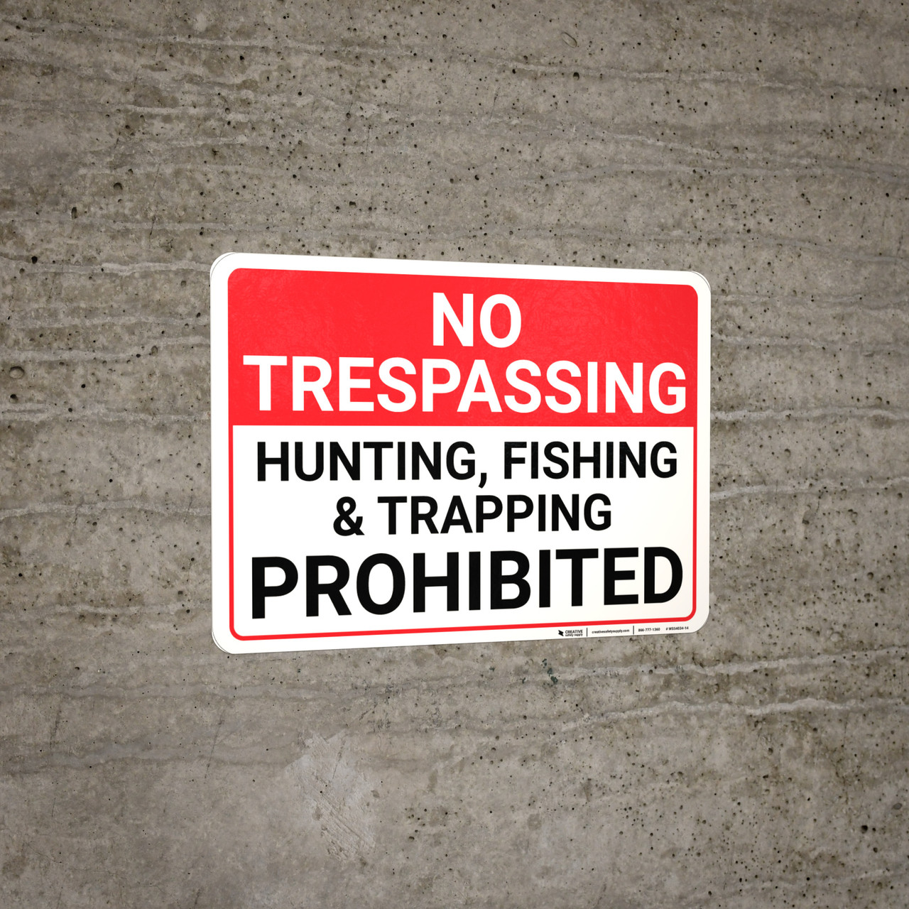 No Trespassing Hunting Fishing Trapping Prohibited Landscape - Wall Sign