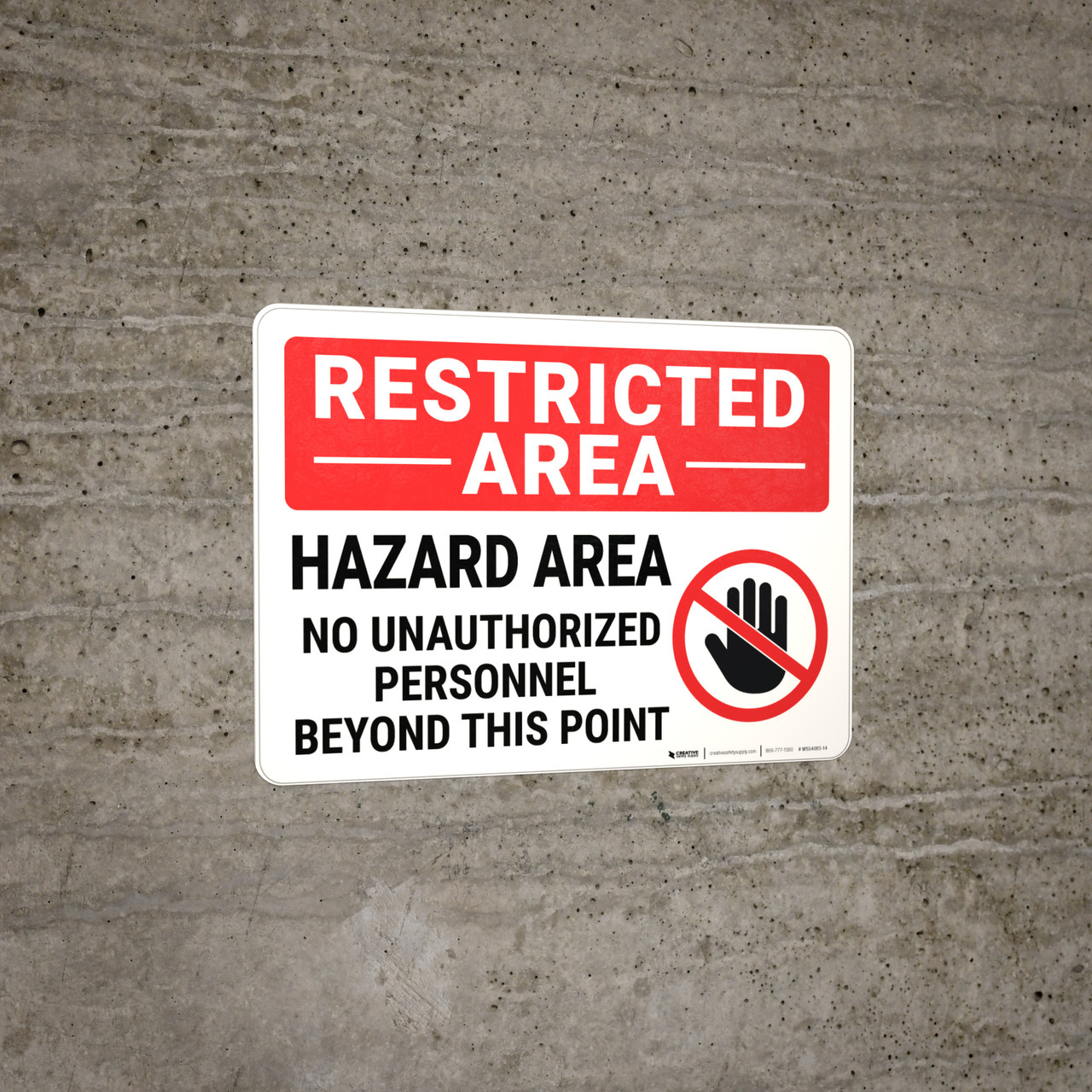 Restricted Area No Unauthorized Personnel with Icon Landscape - Wall ...