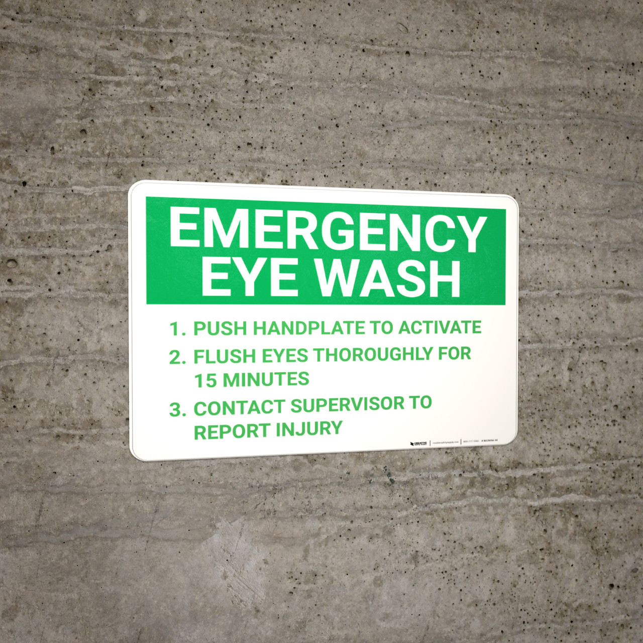 Emergency Eye Wash Instructions Landscape - Wall Sign Emergency Eye Wash Instructions Landscape - Wall Sign