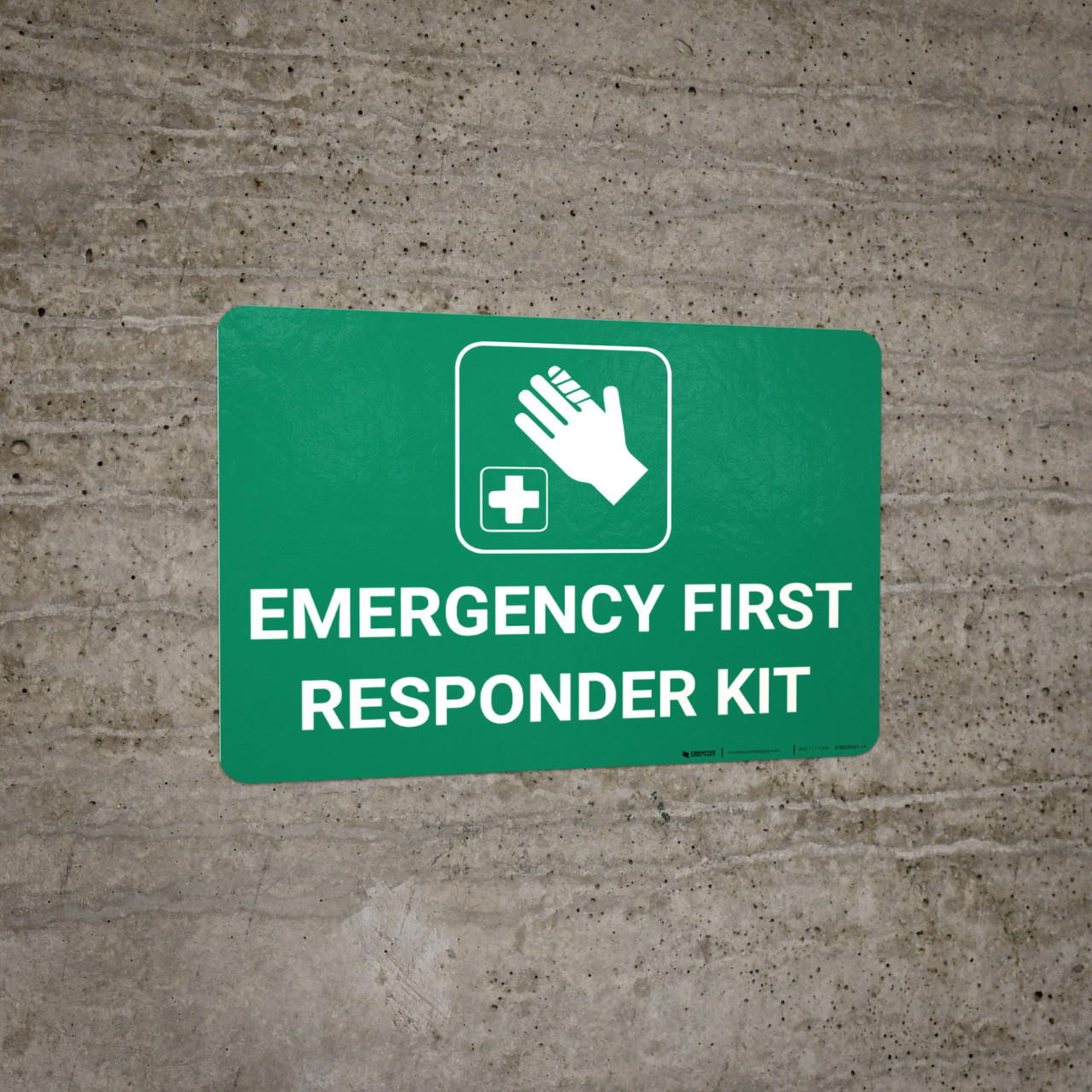 Emergency First Responder Kit with Icon Landscape - Wall Sign