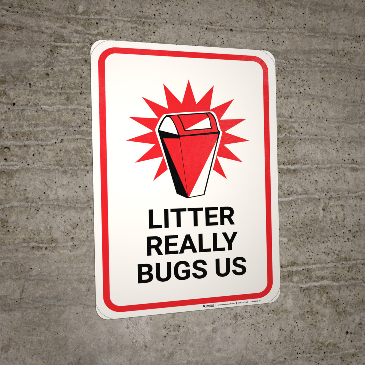 Litter Really Bugs Us with Icon Portrait - Wall Sign | Creative Safety ...