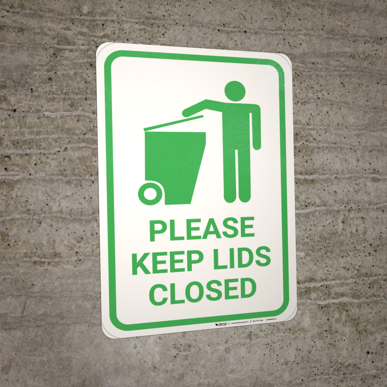 Please Keep Lids Closed with Icon Portrait - Wall Sign