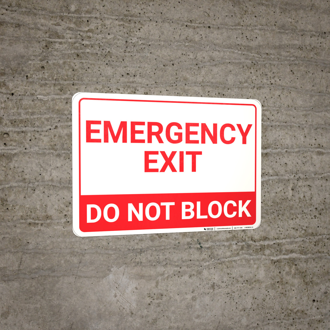 Emergency Exit Do Not Block Landscape - Wall Sign