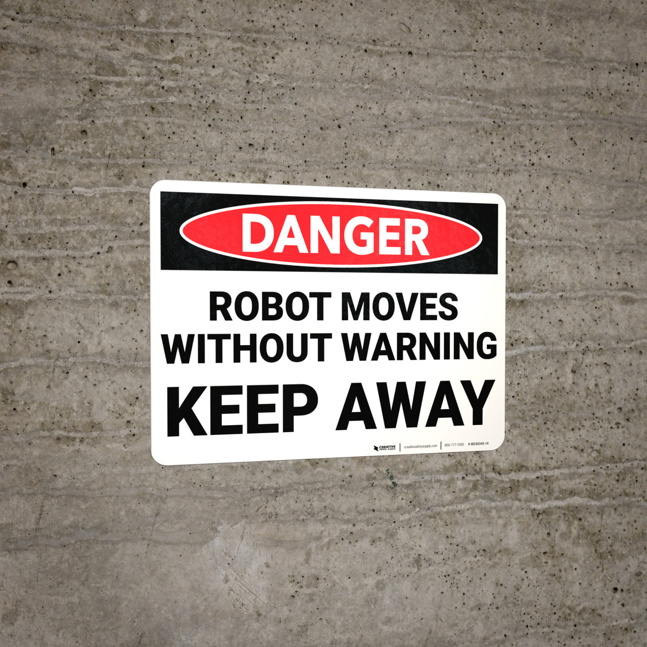 Danger: Robot Moves Without Warning Keep Away Landscape - Wall Sign