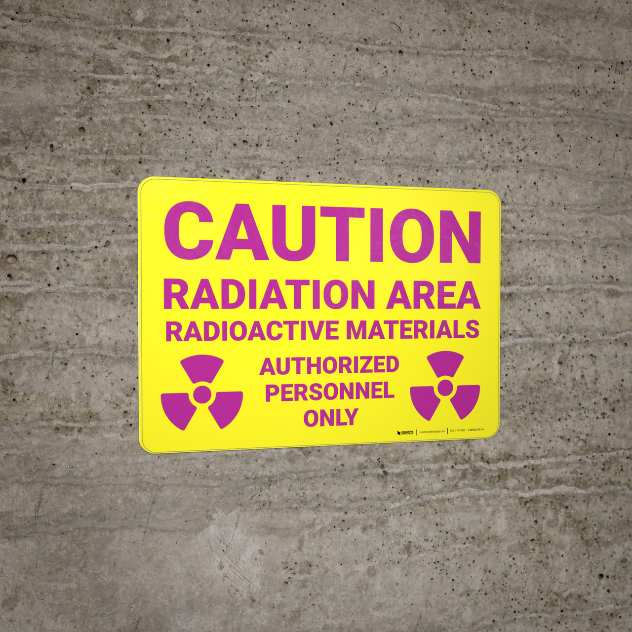 Caution: Radiation Area Radioactive Materials with Icons Landscape ...