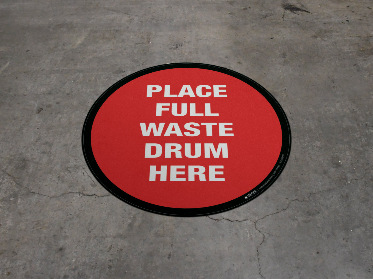 Full Waste Drum Floor Sign