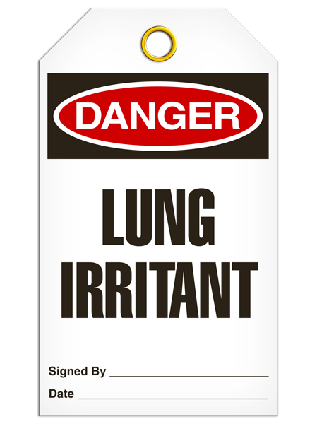 Danger Lung Irritant Tags | Creative Safety Supply