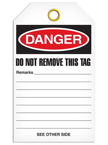 Danger Do Not Mix Tags