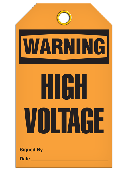 Warning High Voltage Tags