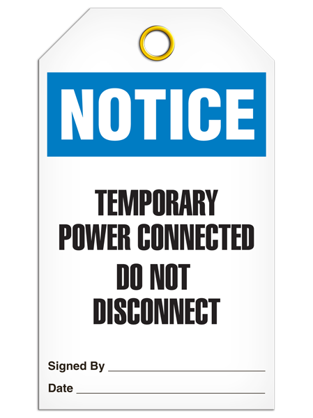 Notice Power Connect Tags | Creative Safety Supply