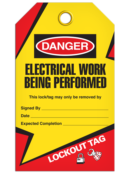 Lockout Electrical Work Being Performed Tags