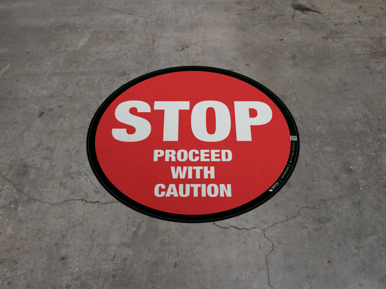 Floor Sign - Stop - Proceed with Caution | Creative Safety Supply