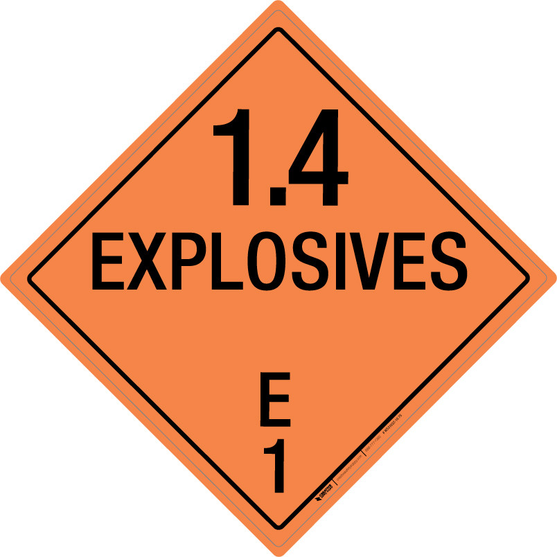 Explosive: Class 1.4 - E - Wall Sign