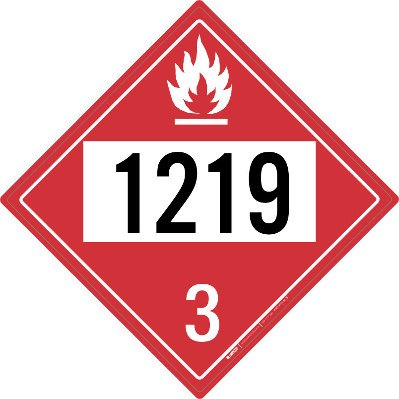 Flammable: Class 3 - UN1219 - Placard Sign | Creative Safety Supply