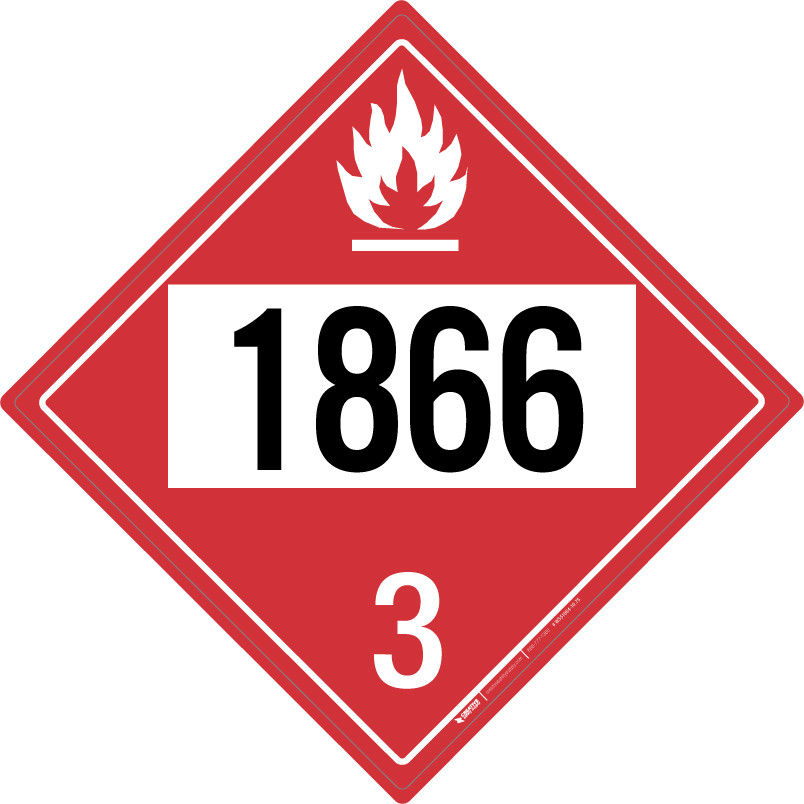 Flammable: Class 3 - UN1866 - Placard Sign | Creative Safety Supply