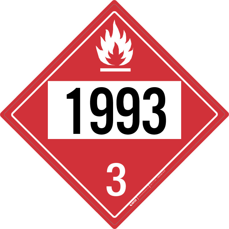 Flammable: Class 3 - UN1993 - Placard Sign | Creative Safety Supply