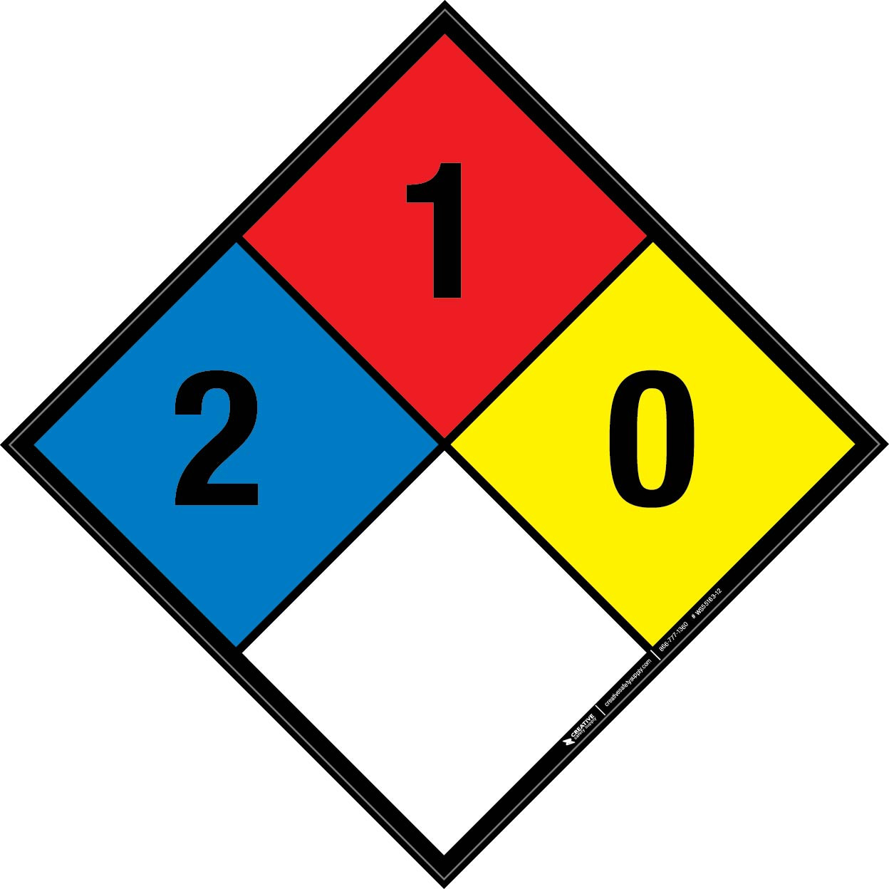 NFPA Diamond 704: 2-1-0 - Wall Sign | Creative Safety Supply