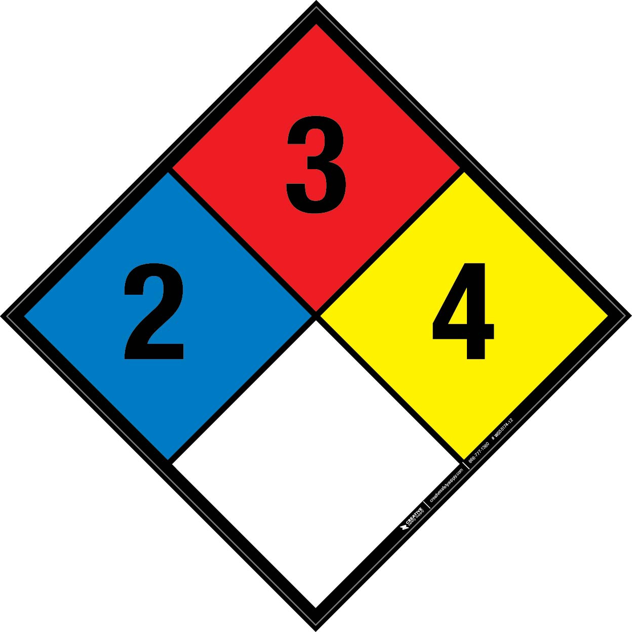 NFPA Diamond 704: 2-3-4 - Wall Sign | Creative Safety Supply