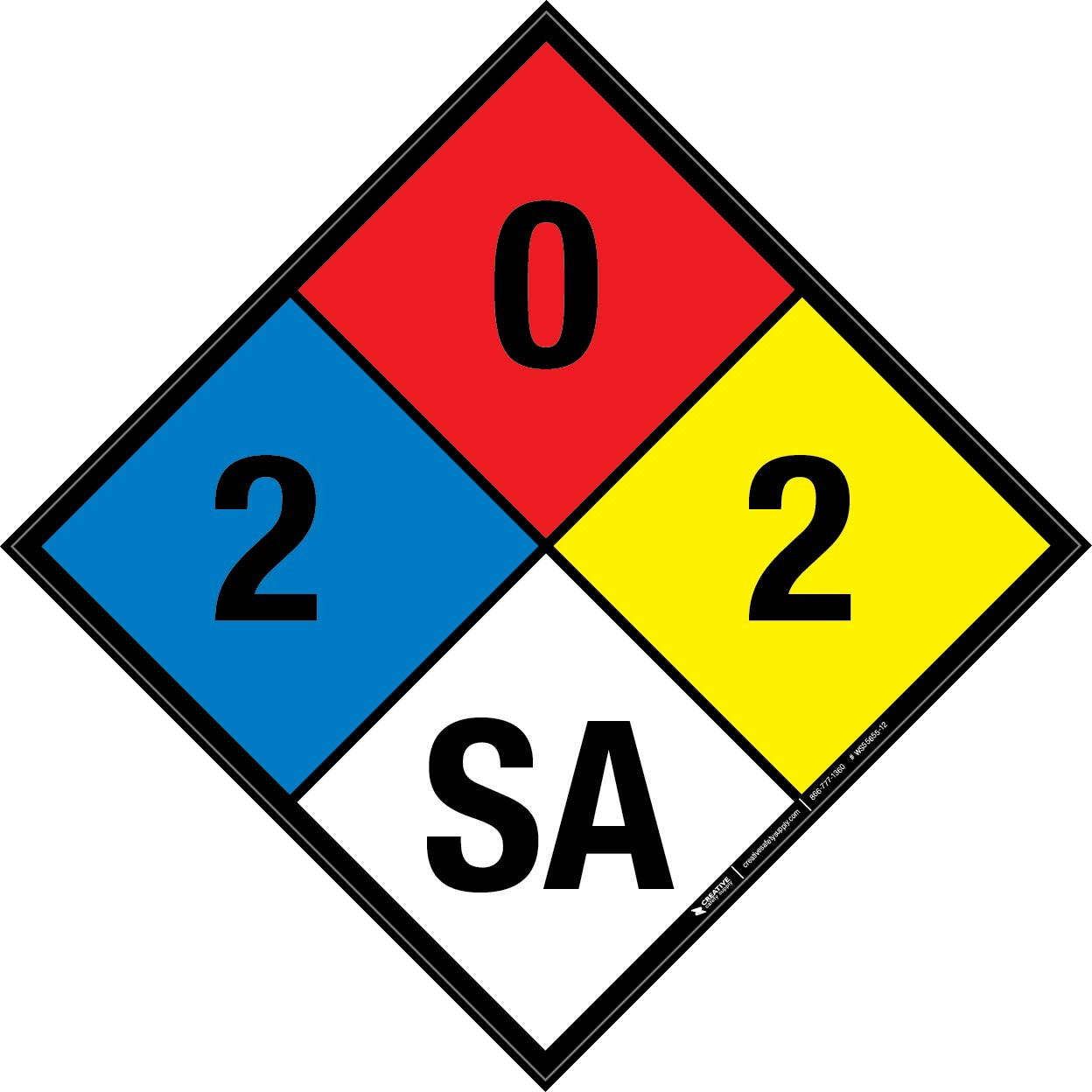 NFPA Diamond 704: 2-0-2 SA - Wall Sign | Creative Safety Supply