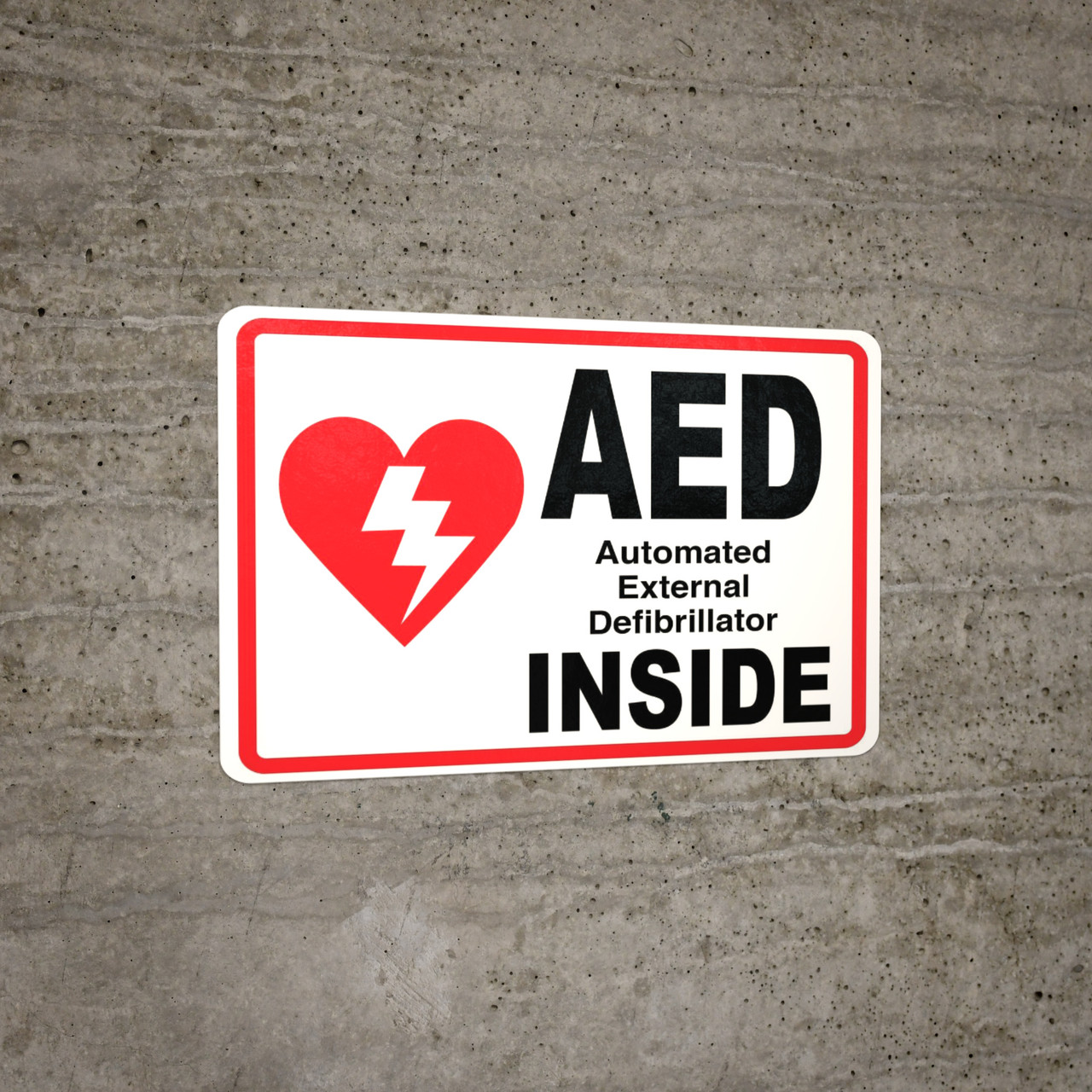 AED (Automated External Defibrillator) Inside - Wall Sign