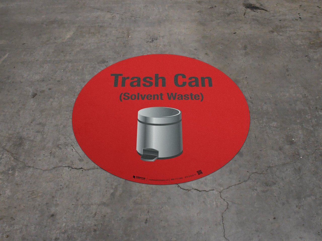 Floor Sign - Trash Can (Solvent Waste)