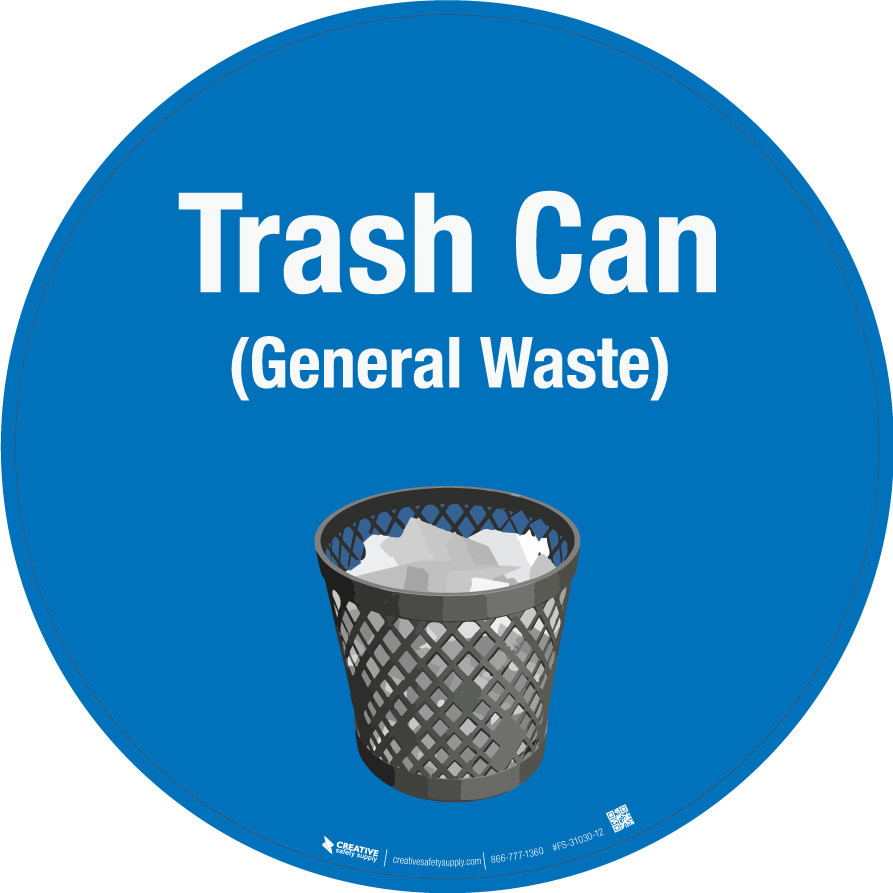 Floor Sign - Trash Can (General Waste)
