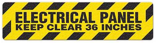 Electrical Panel Keep Clear 36 Inches (6"x24") Anti-Slip Floor Tape ...