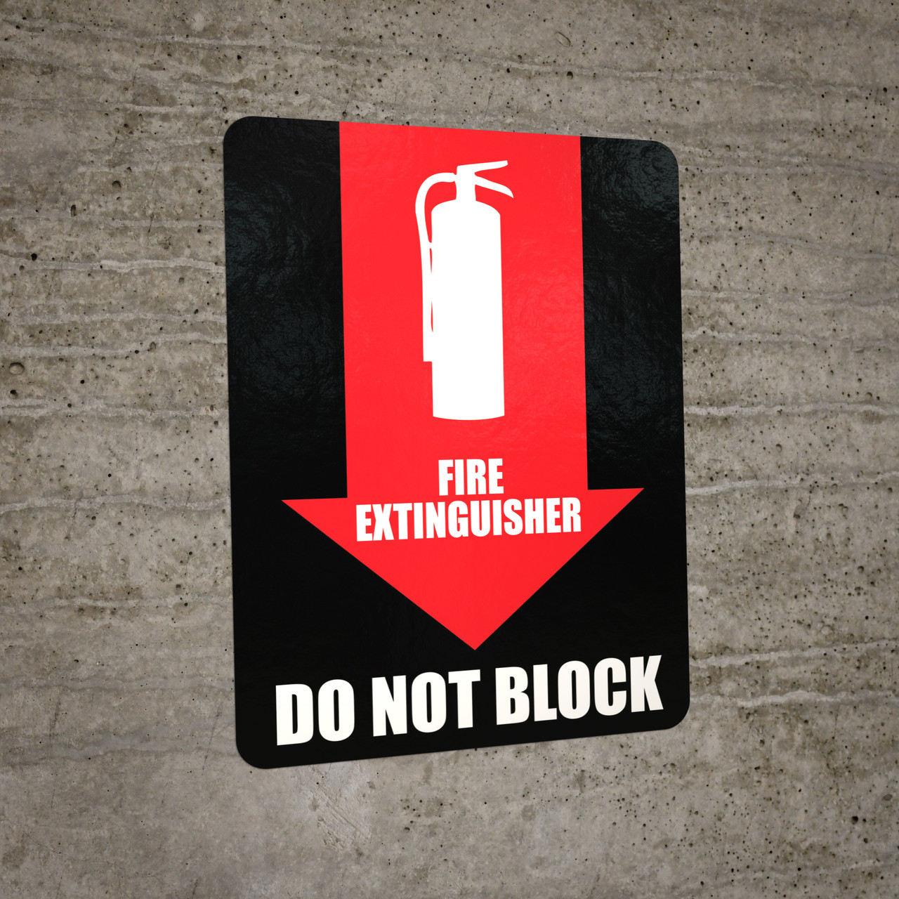 Fire Extinguisher Do Not Block - Black - Red