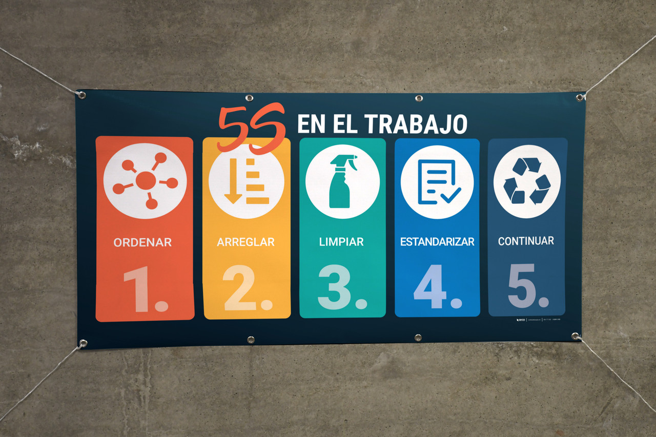 5S in the Workplace SPANISH (Dark) Banner | Creative Safety Supply