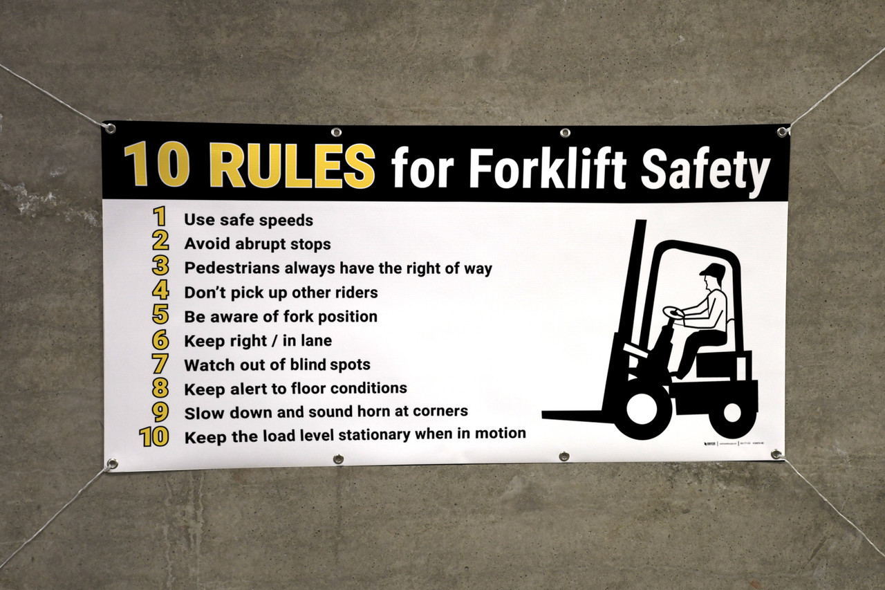 Forklift Safety 10 Rules Banner