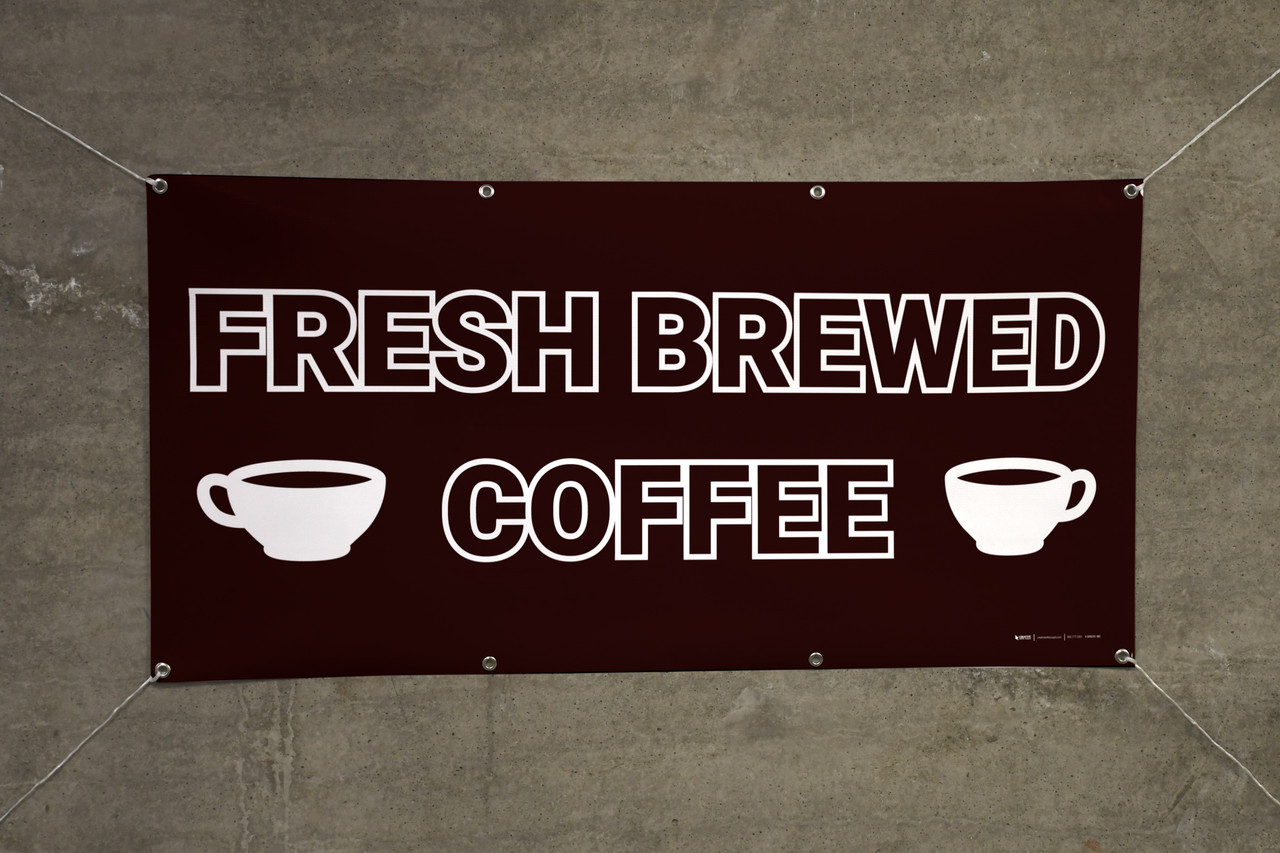 Fresh Brewed Coffee With Icons Banner | Creative Safety Supply