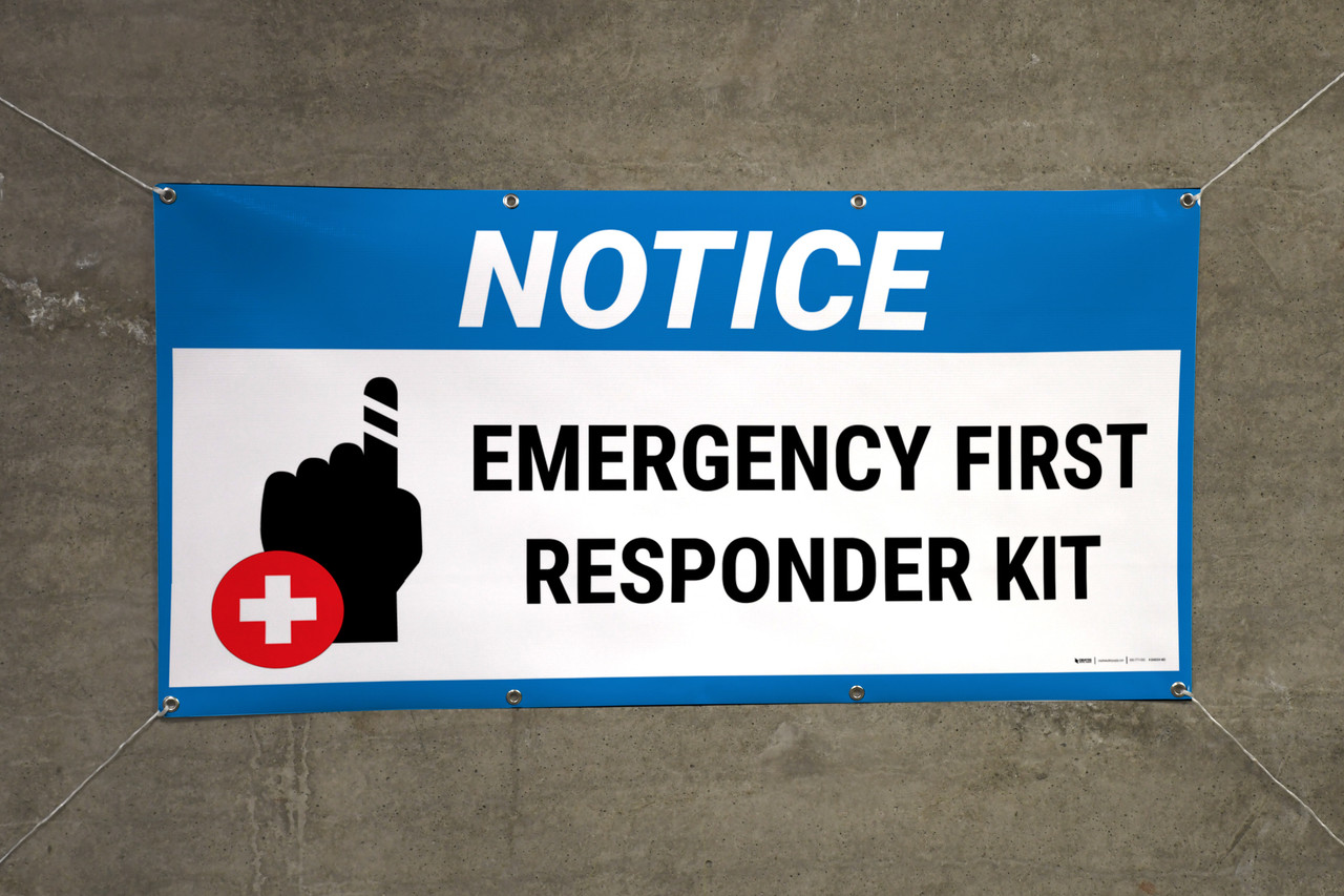 Notice Emergency First Responder Kit with Icon Banner