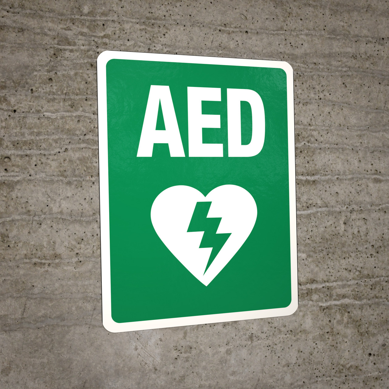 AED Sign Green and White | Creative Safety Supply