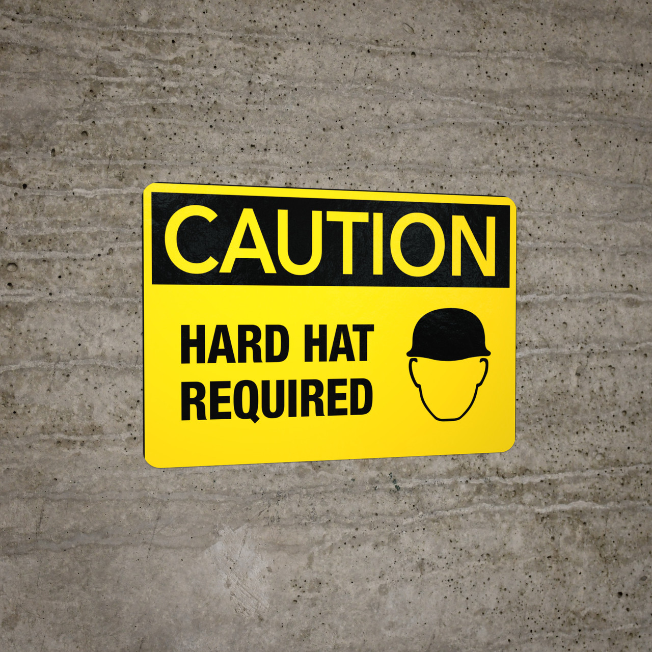Caution Hard Hat Required Wall Sign
