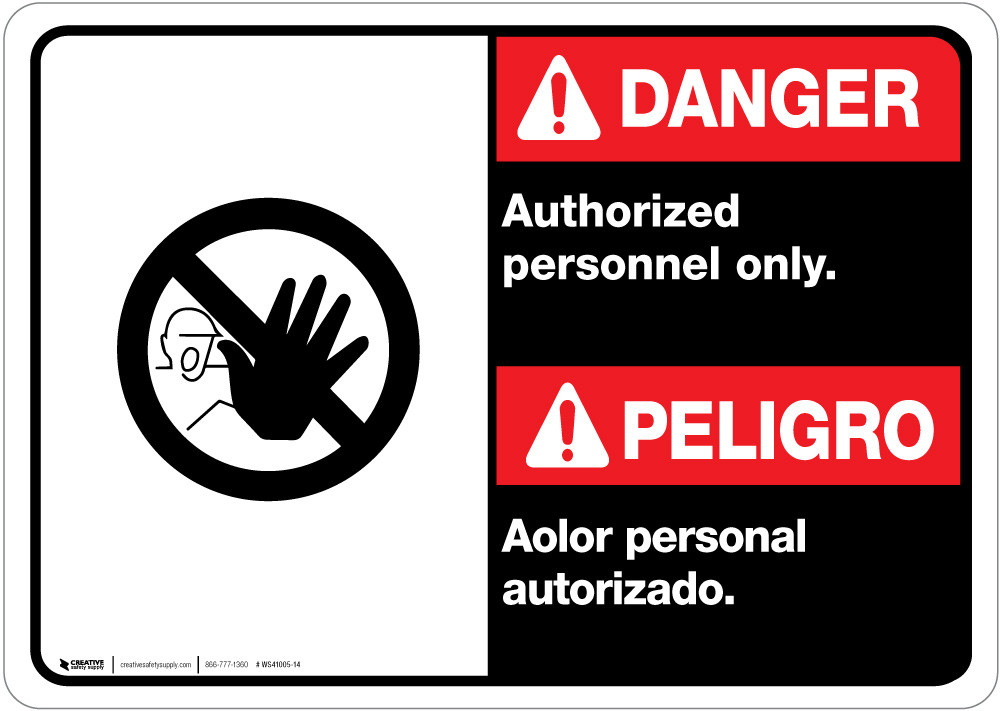 Authorized Personnel Only Spanish English Non Permit Confined Space