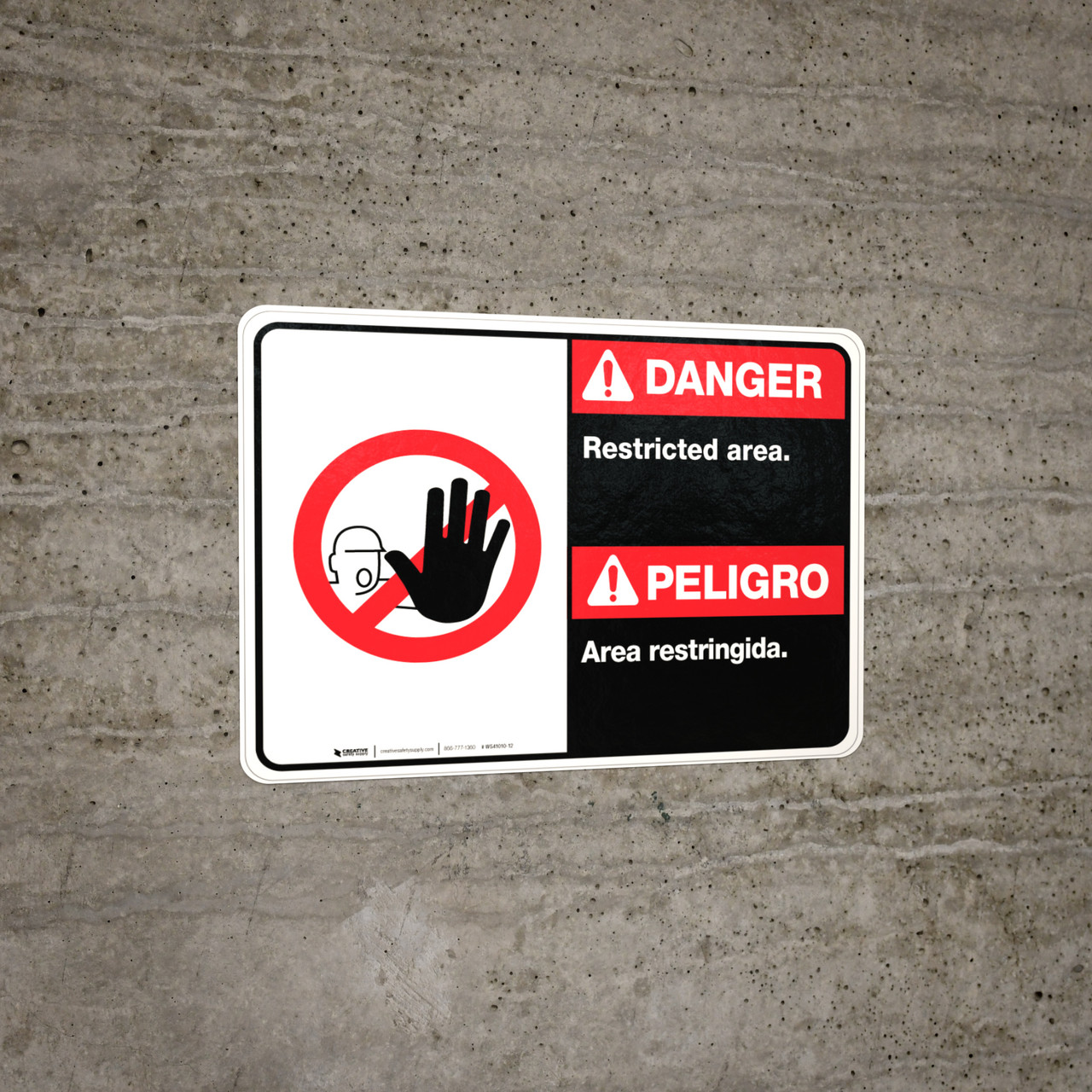 Bilingual Spanish Danger Restricted Area - Wall Sign
