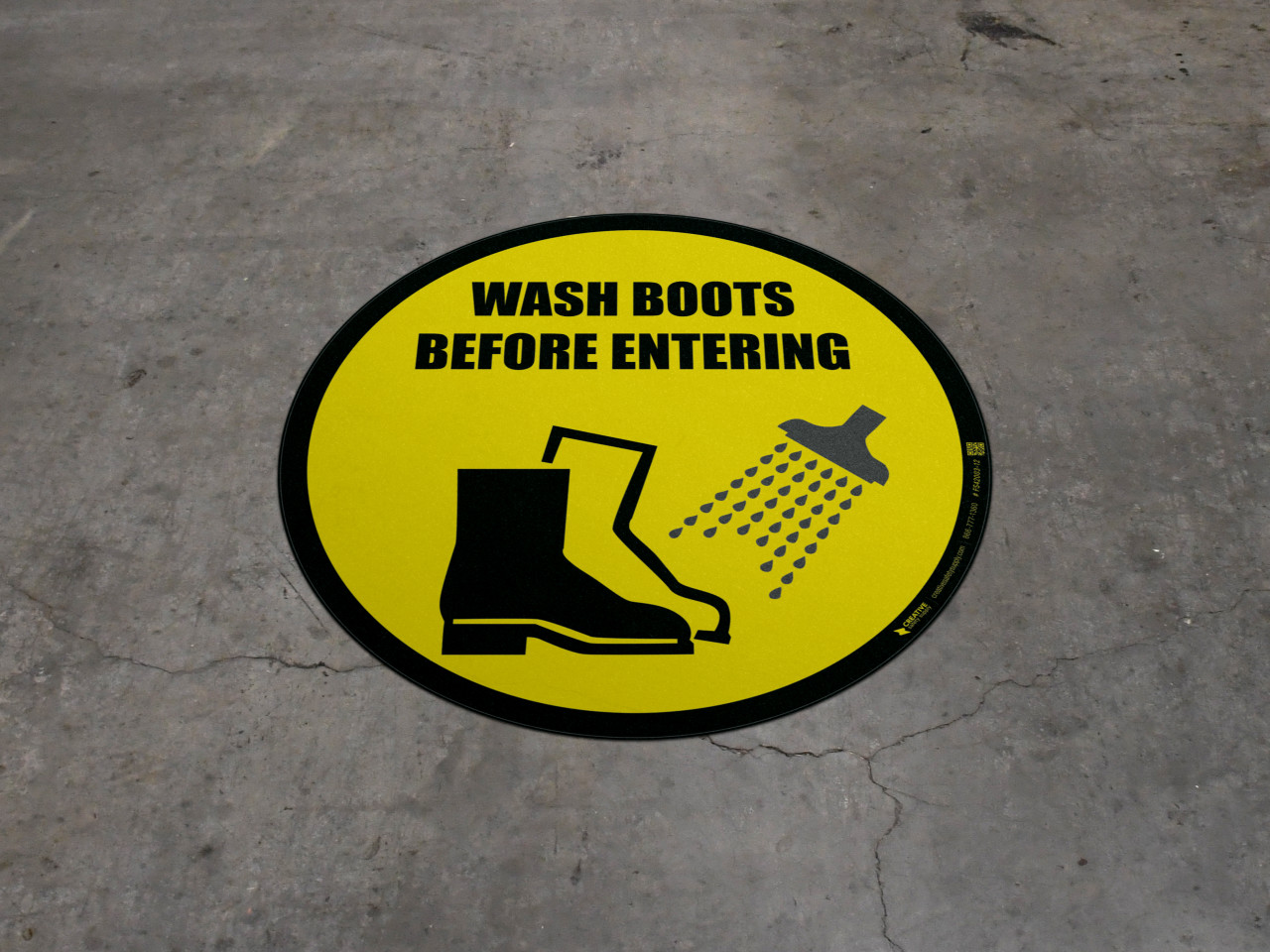 Wash Boots Before Entering Floor Sign Version 1