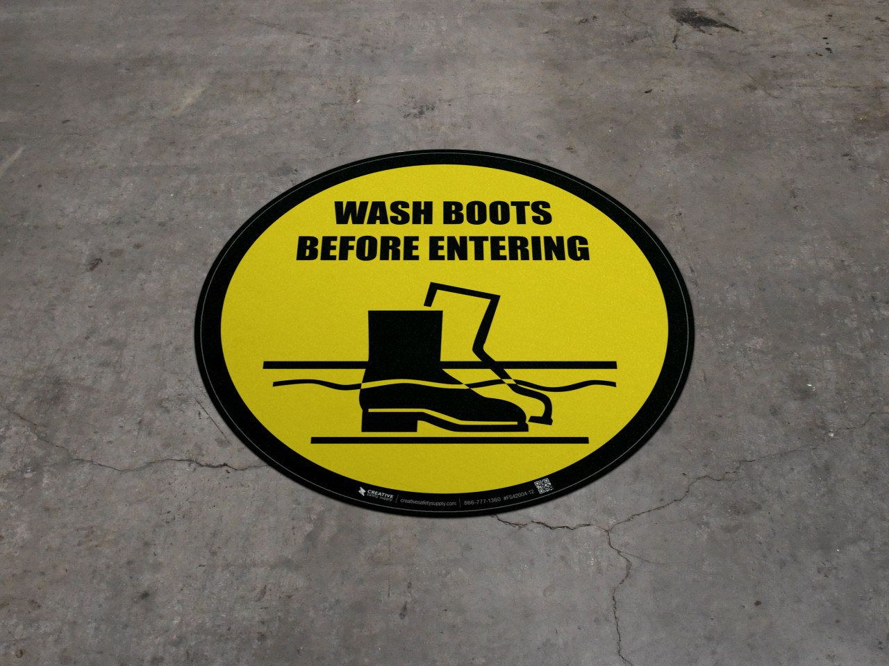 Wash Boots Before Entering Floor Sign Version 2