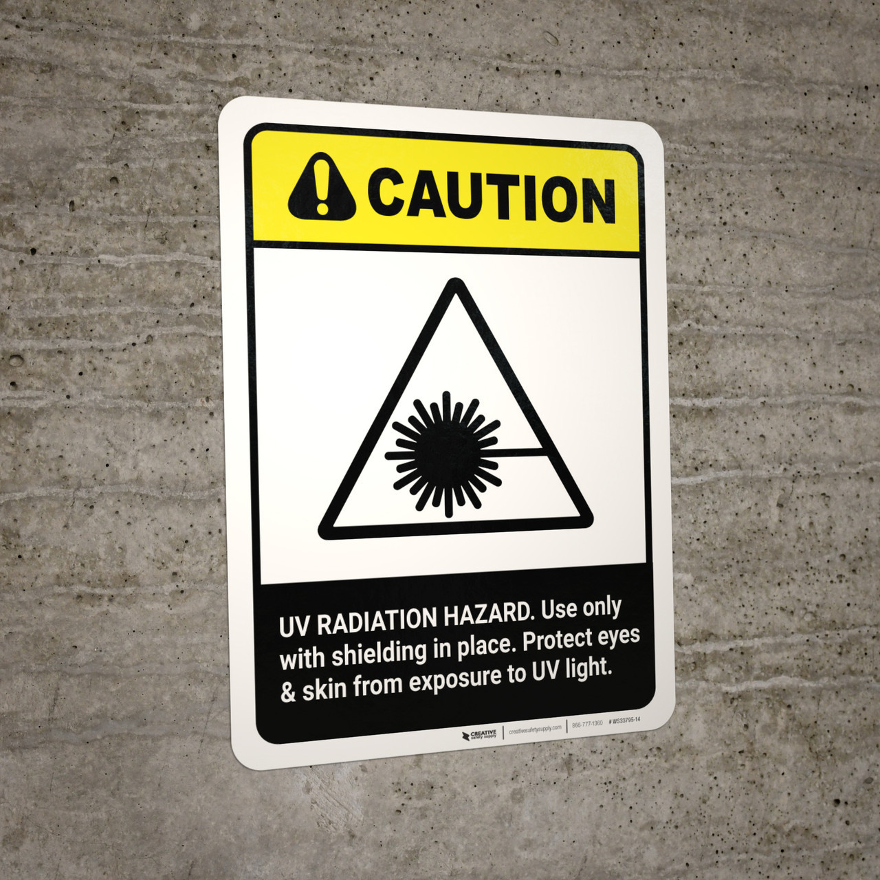 Caution: UV Radiation Hazard Protect Eyes and Skin ANSI - Portrait Wall ...