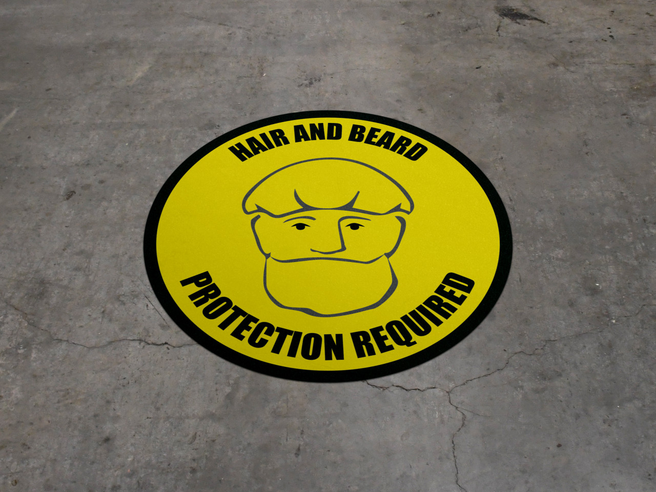 Hair and Beard Protection Required Floor Sign (Version 1) | Creative ...