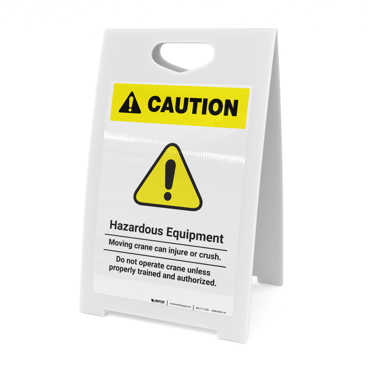 Caution: Hazardous Equipment - A-Frame Sign | Creative Safety Supply