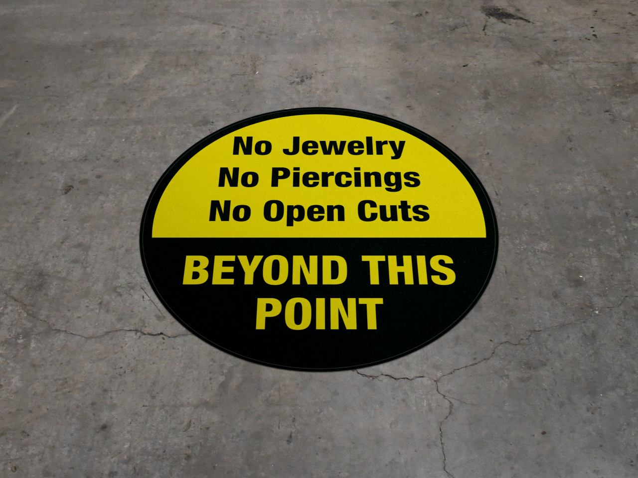 No Jewelry - No Piercings Beyond This Point Floor Sign | Creative ...