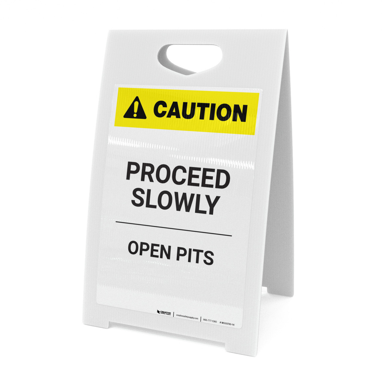 Caution: Proceed Slowly - A-Frame Sign | Creative Safety Supply